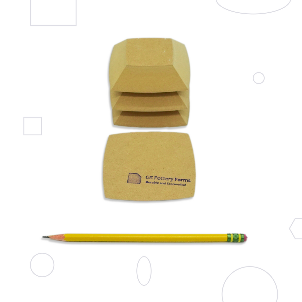 Spherical Square - 3.5" (4 pack) — GR Pottery Forms