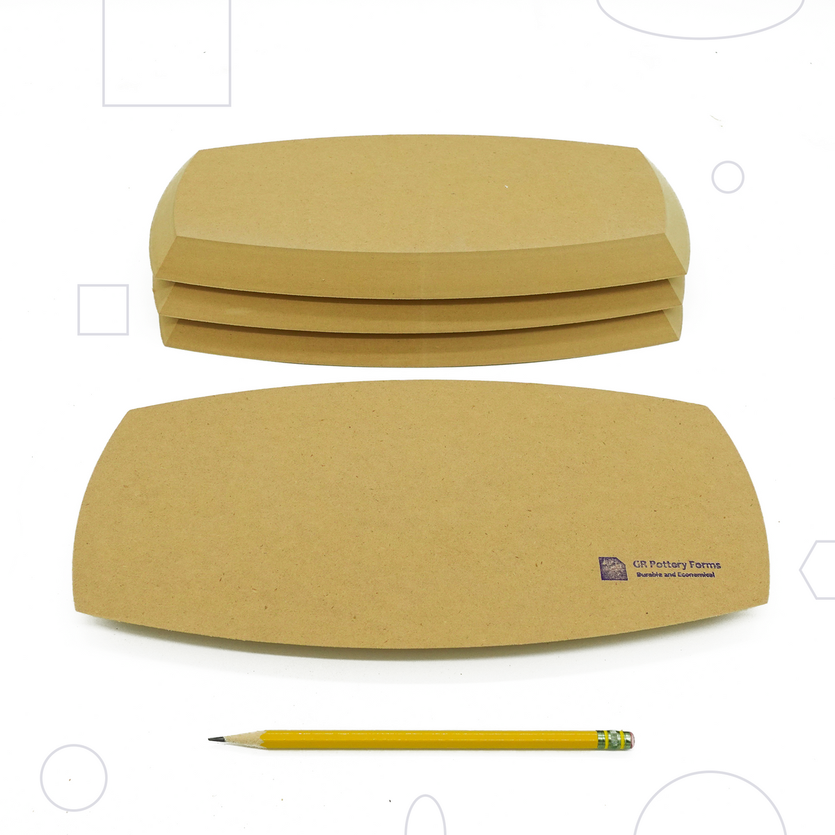 Spherical Rectangle - 6.5x13.5" (4 Pack) — GR Pottery Forms