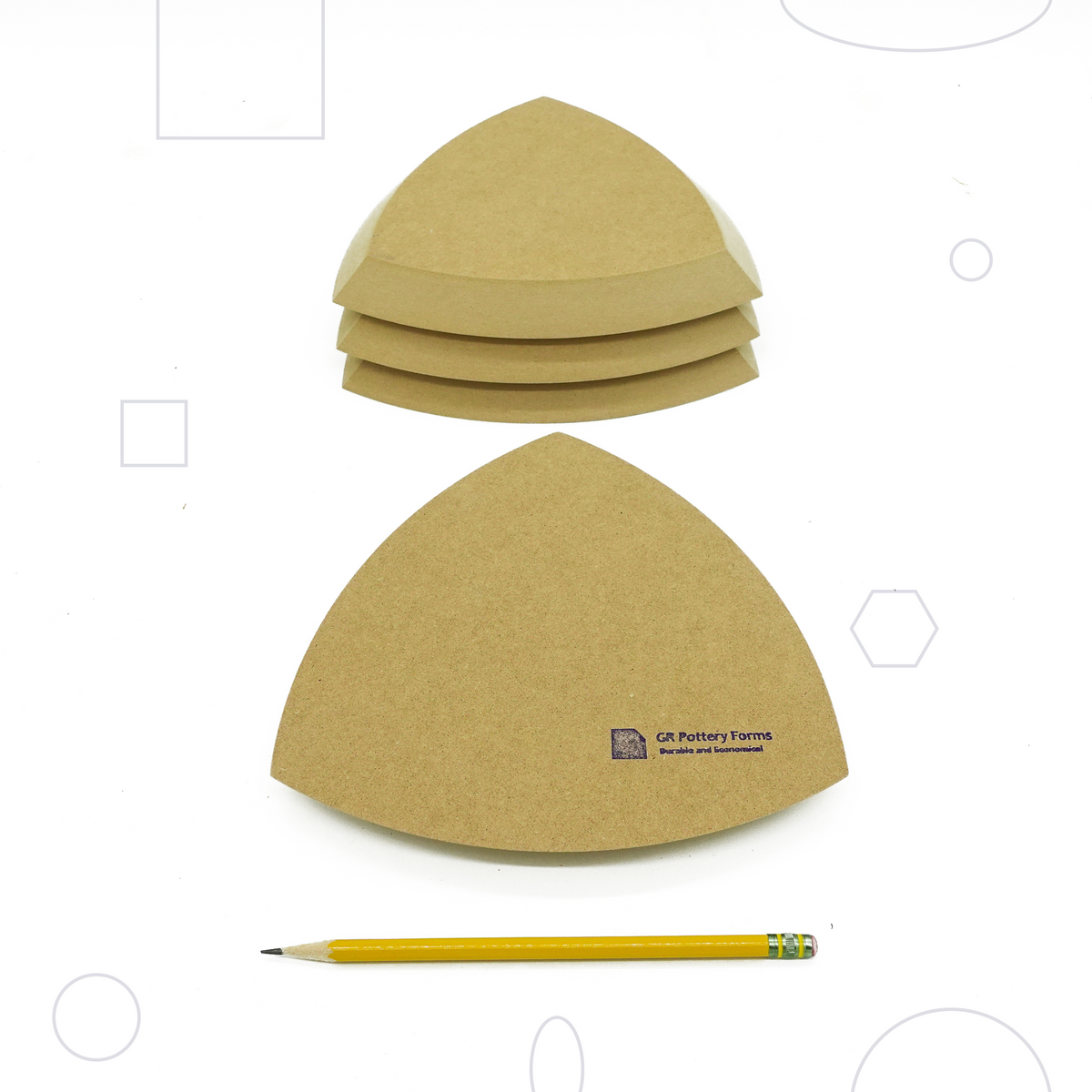 Spherical Triangle - 8" (4 Pack) — GR Pottery Forms